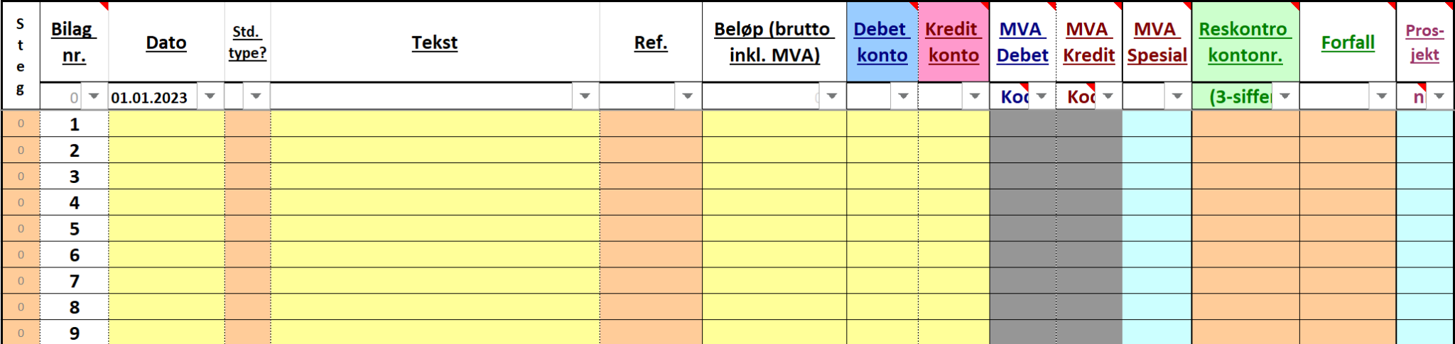 Hele Norges Excelbaserte Regnskapsprogram - Regnskap